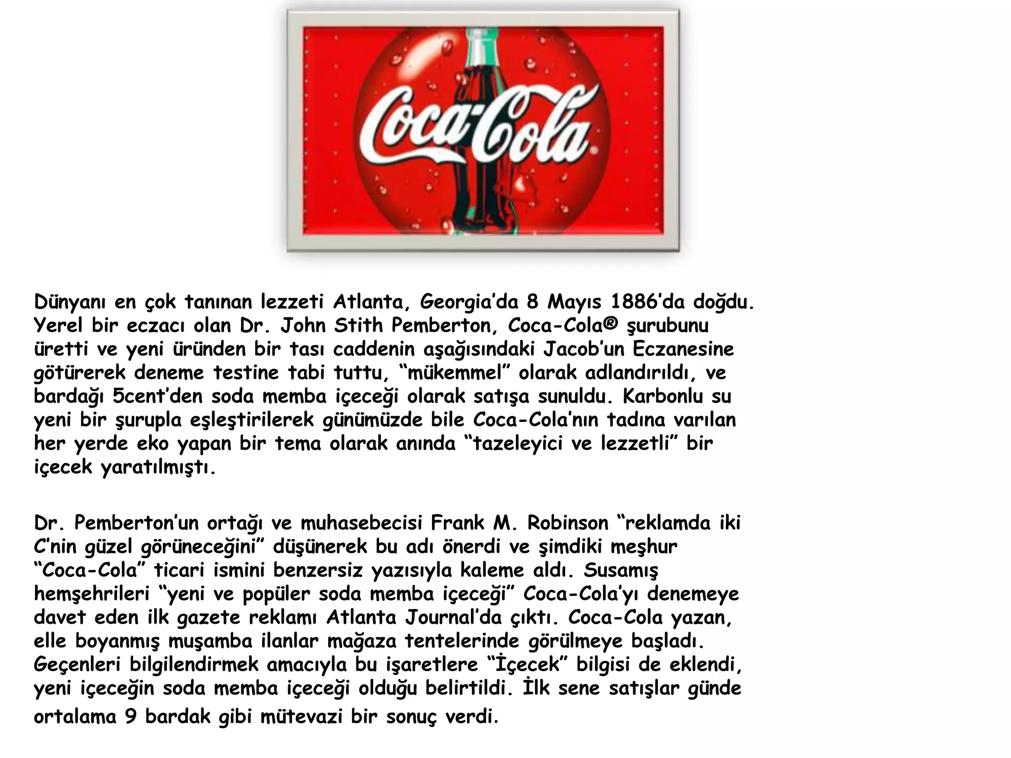 Coca cola swot analizi | PPTX