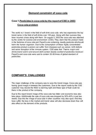 Coca cola term paper hand made | DOCX
