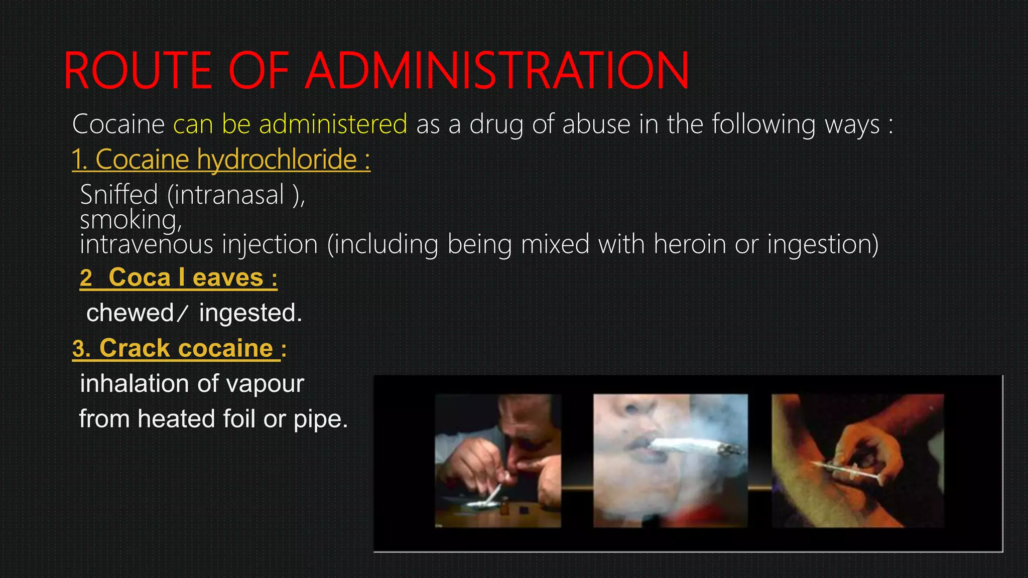 Cocaine a delirient in forensic perspective | PPTX