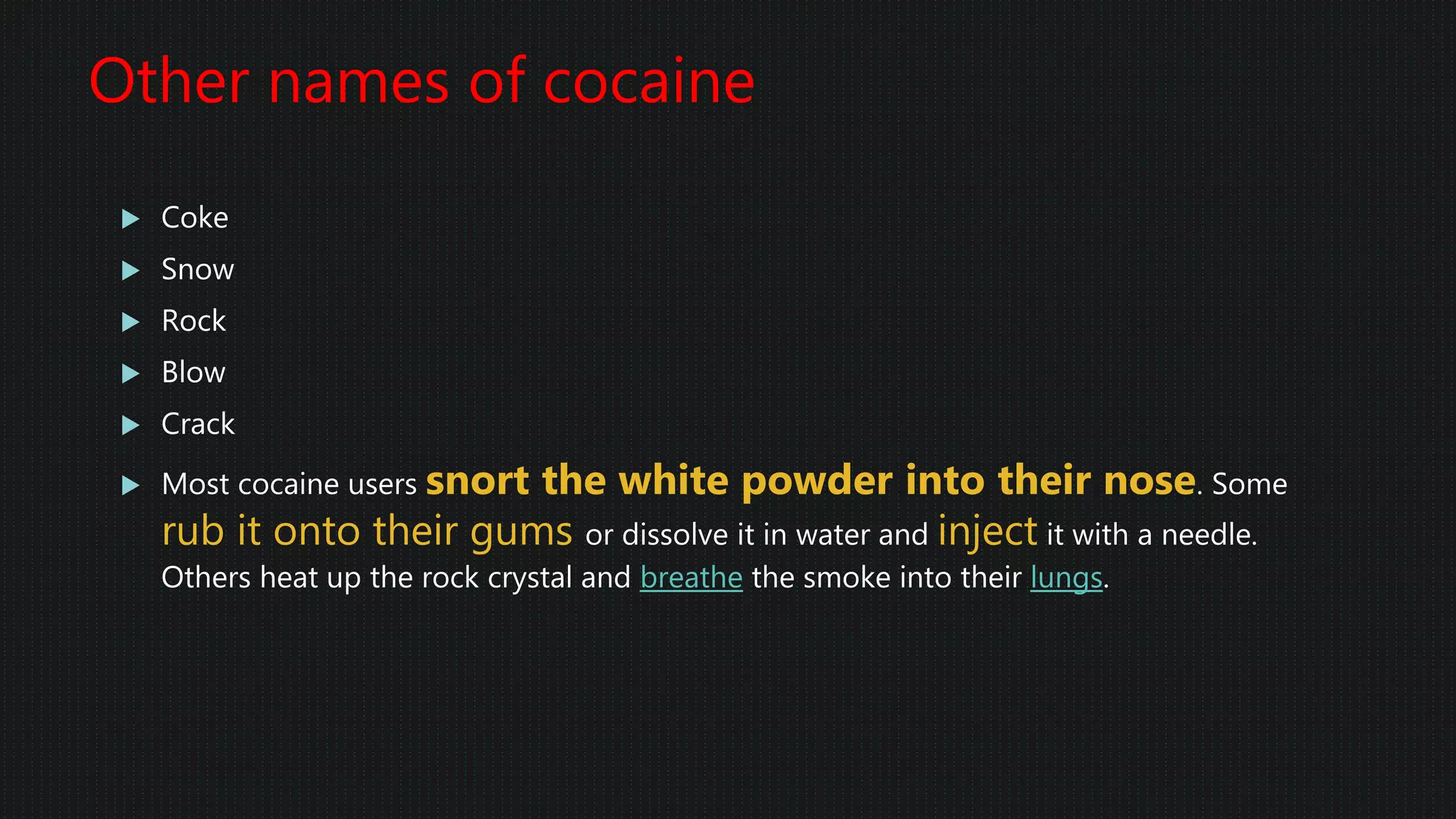 Cocaine a delirient in forensic perspective | PPTX