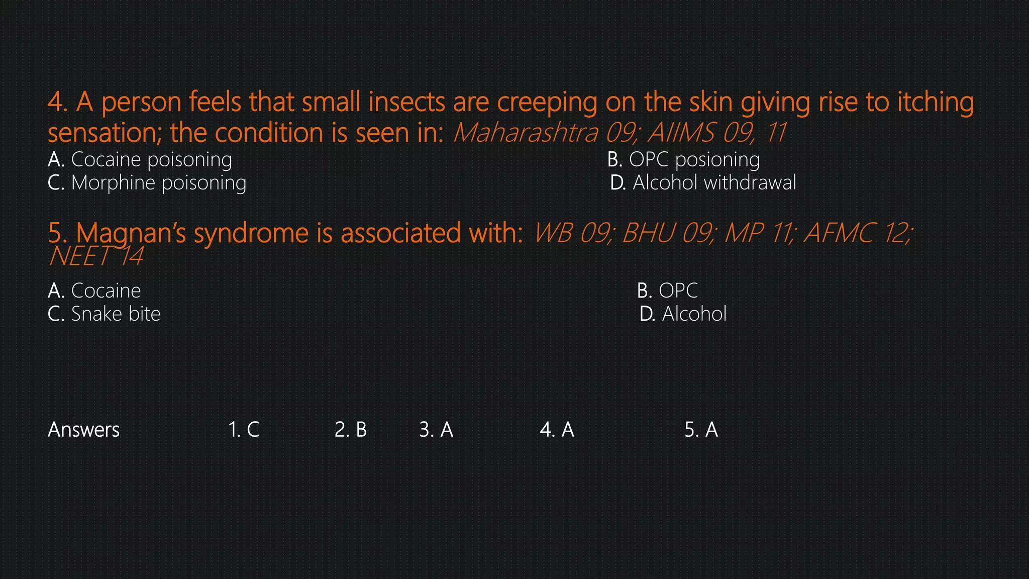 Cocaine a delirient in forensic perspective | PPTX