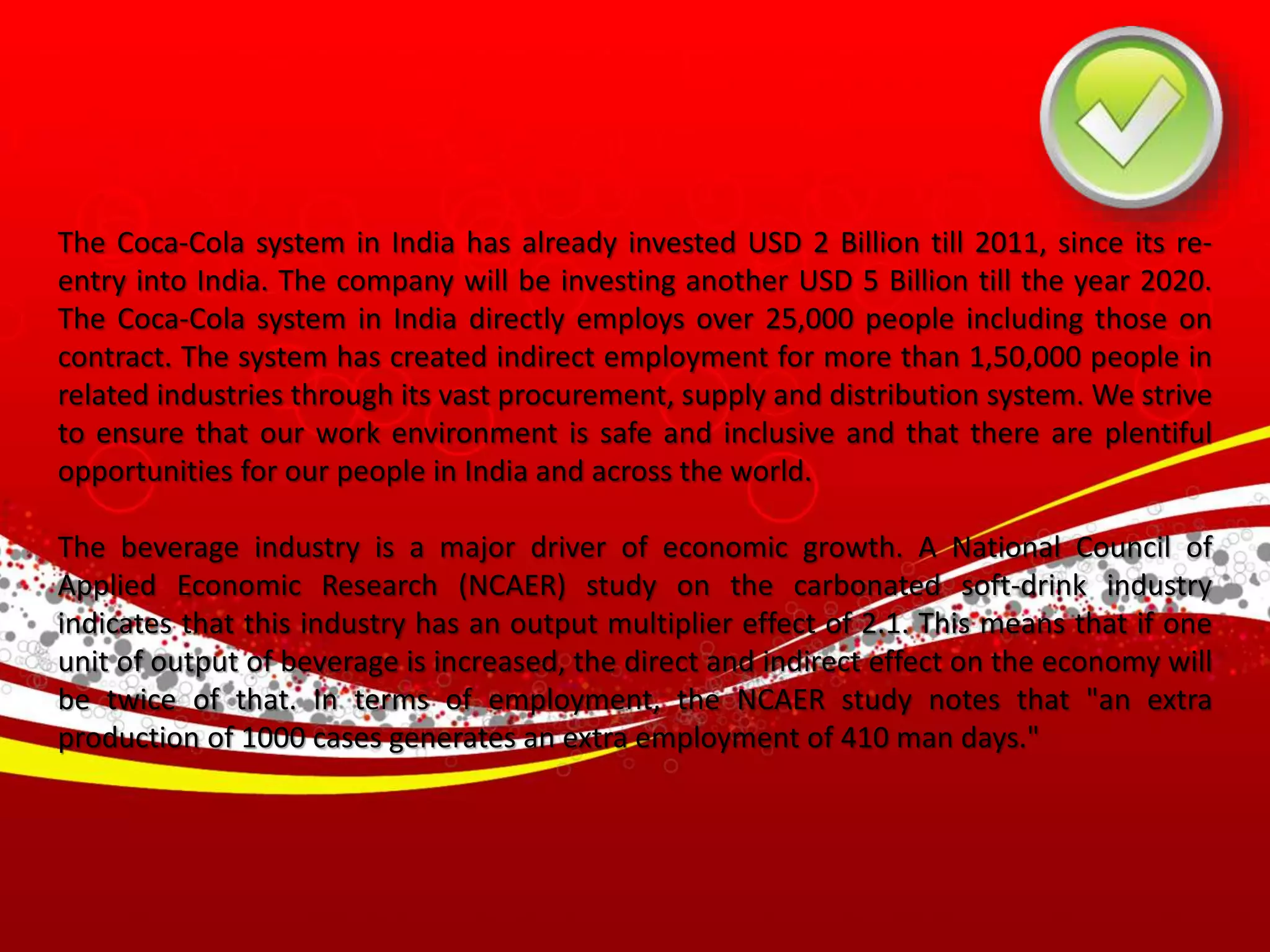 Coca-Cola positive and negative impacts on India | PPTX