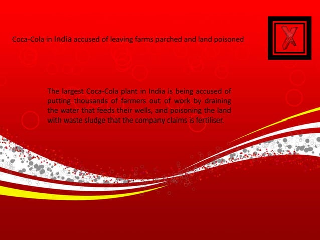 Coca-Cola positive and negative impacts on India | PPTX | Agriculture ...