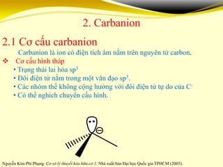 Co cau goc tu do, carbanion, carben, carbocation | PPTX