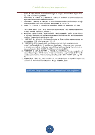 Coccidiosis intestinal en caninos | PDF