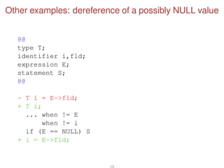 Coccinelle, a bug finding tool | PDF | Operating Systems | Computer Software and Applications