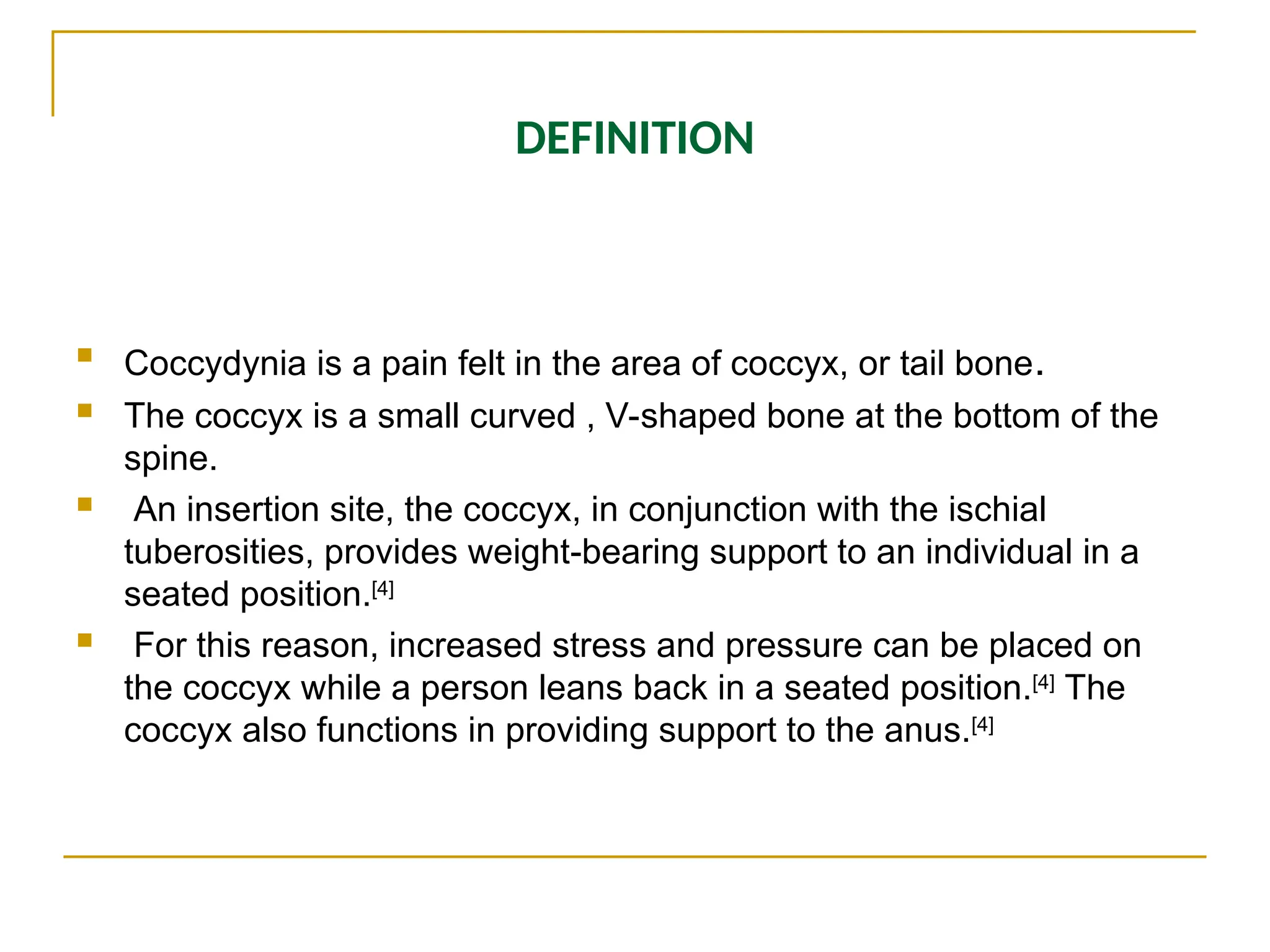 COCCYDYNIA.ppt for physiotherapist students | PPT