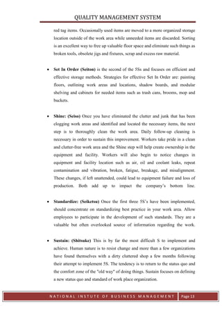 QUALITY MANAGEMENT SYSTEM OF COCA COLA | DOCX