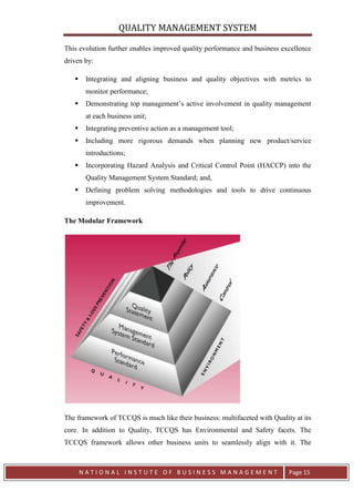 QUALITY MANAGEMENT SYSTEM OF COCA COLA | DOCX