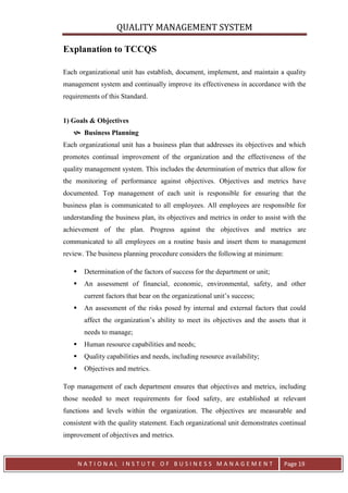 QUALITY MANAGEMENT SYSTEM OF COCA COLA | DOCX