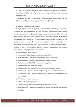 QUALITY MANAGEMENT SYSTEM OF COCA COLA | DOCX