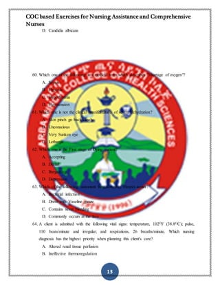 COC based excercises for health professionals | DOCX