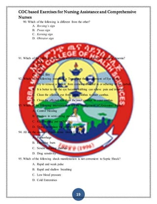 COC based excercises for health professionals | PDF