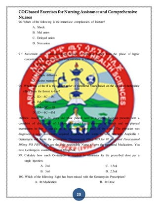 COC based excercises for health professionals | DOCX