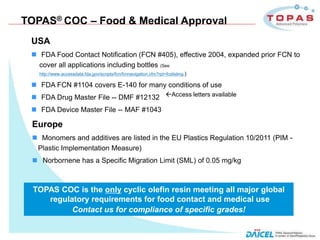 TOPAS COC for PAN (Barex) Replacement | PDF