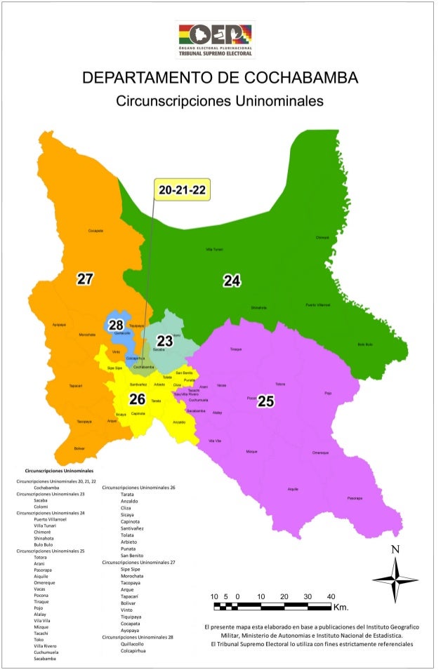 Cochabamba mapa electoral