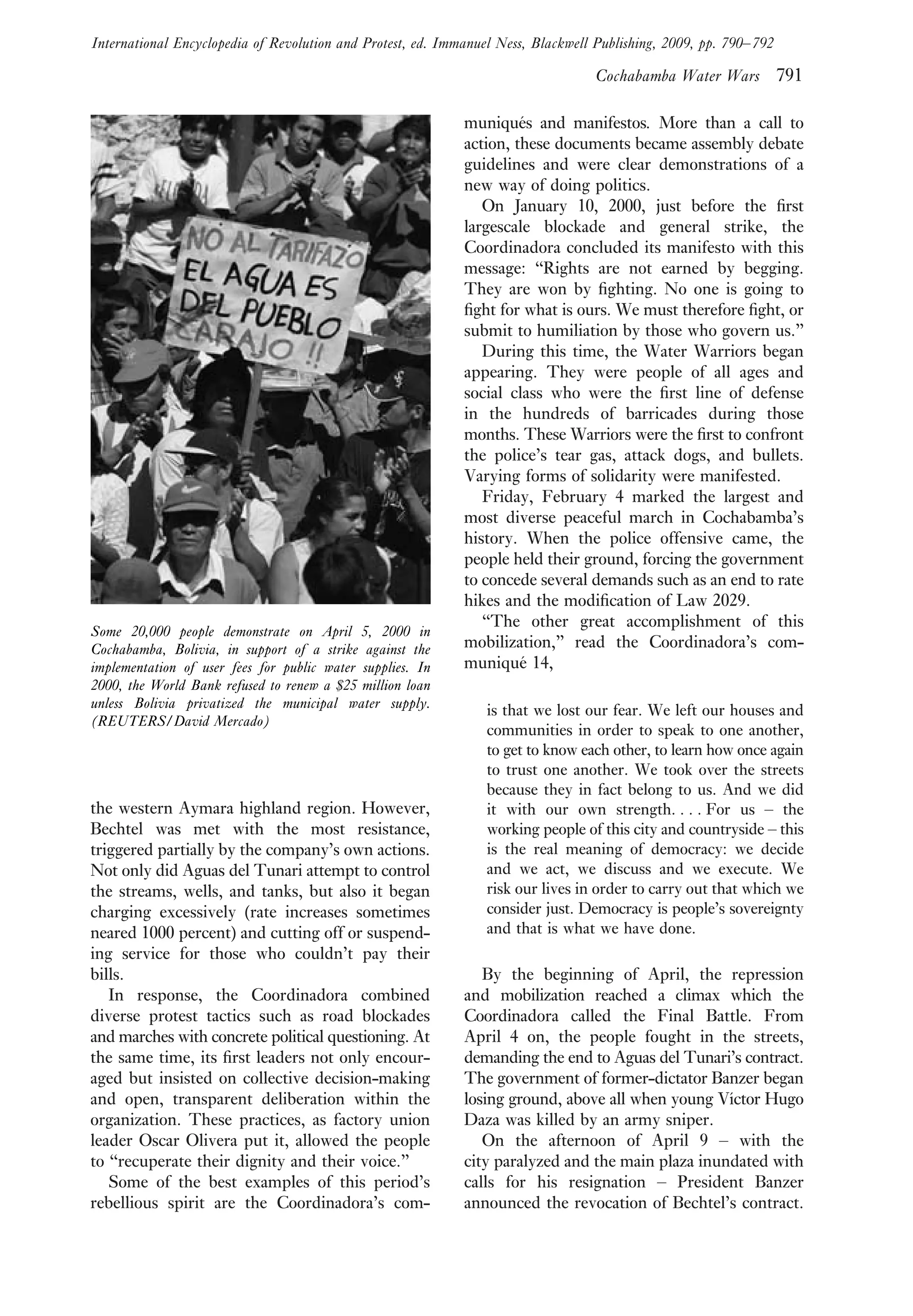 Cochabamba Water Wars | PDF