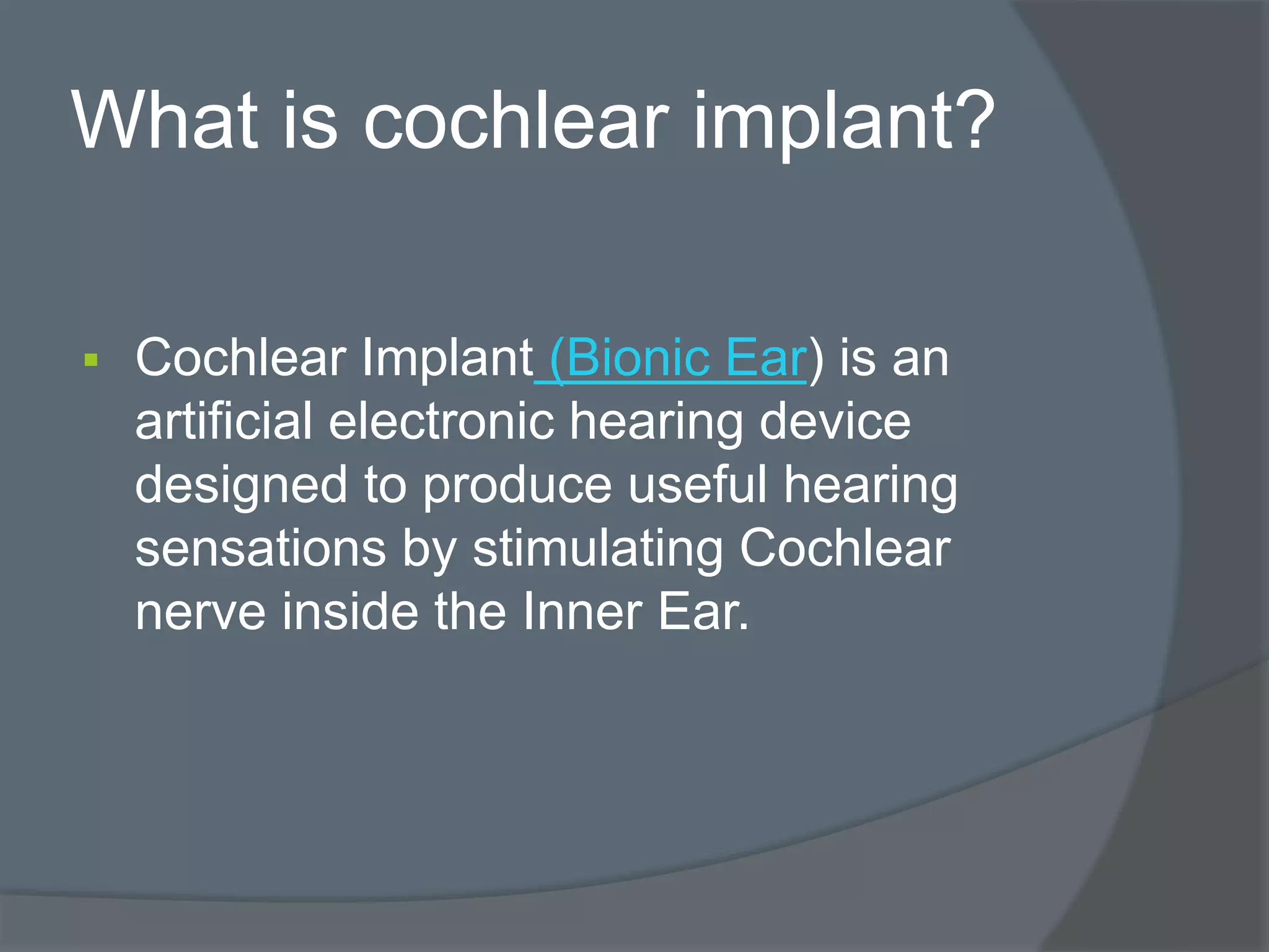 Cochlear implant | PPTX | Digital Audio | Computer Software and ...