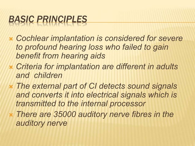 cochlear implant.pptx | Digital Audio | Computer Software and Applications