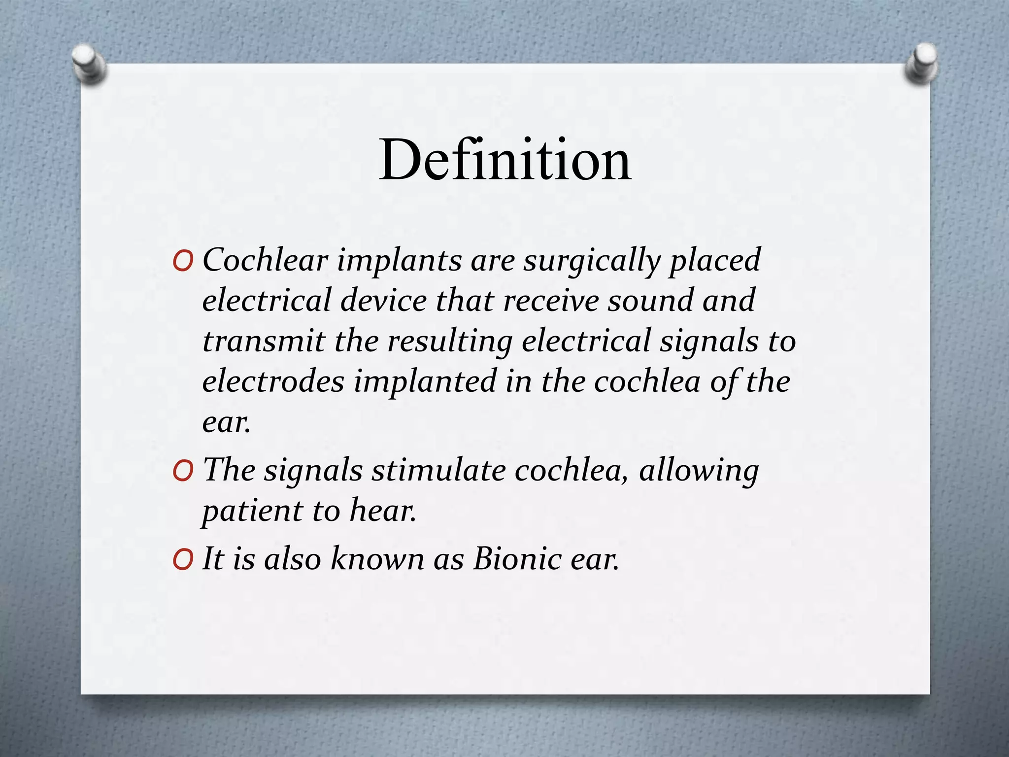 Cochlear implant 1 | PPTX