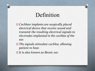 Cochlear implant 1 | PPTX