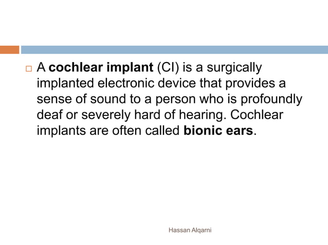Cochlear implantation | PPTX