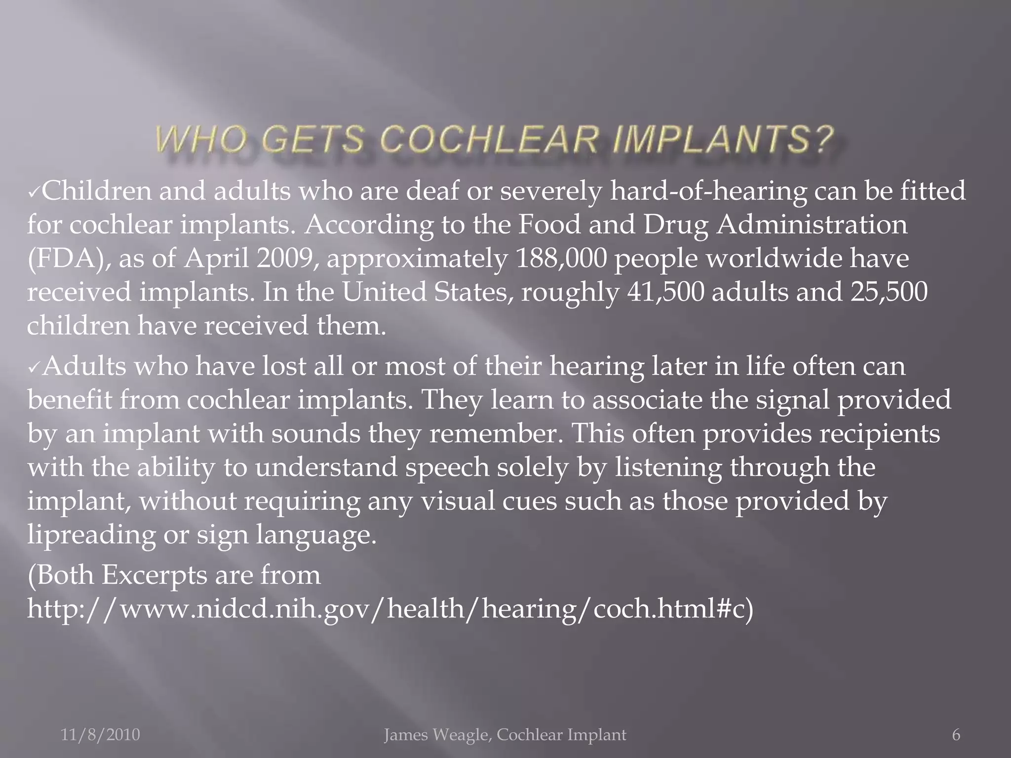 Cochlear implants | PPT