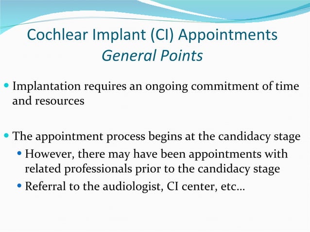 Cochlear Implantation Process, Performance, and Culture | PPT