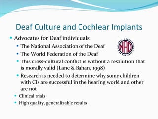 Cochlear Implantation Process, Performance, and Culture | PPT