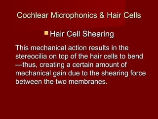 HIS 120 Cochlear Microphonics and Hair Cells | PPT