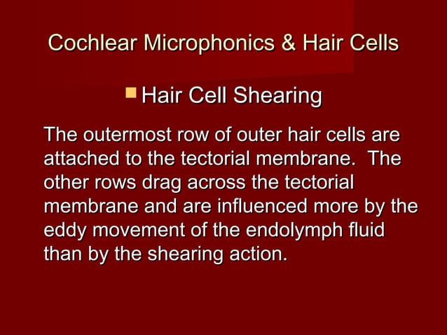 HIS 120 Cochlear Microphonics and Hair Cells | PPT | Digital Audio ...