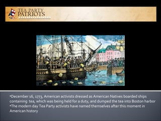 "Introductioon to the Tea Party" | PPT | Civic affairs | Politics