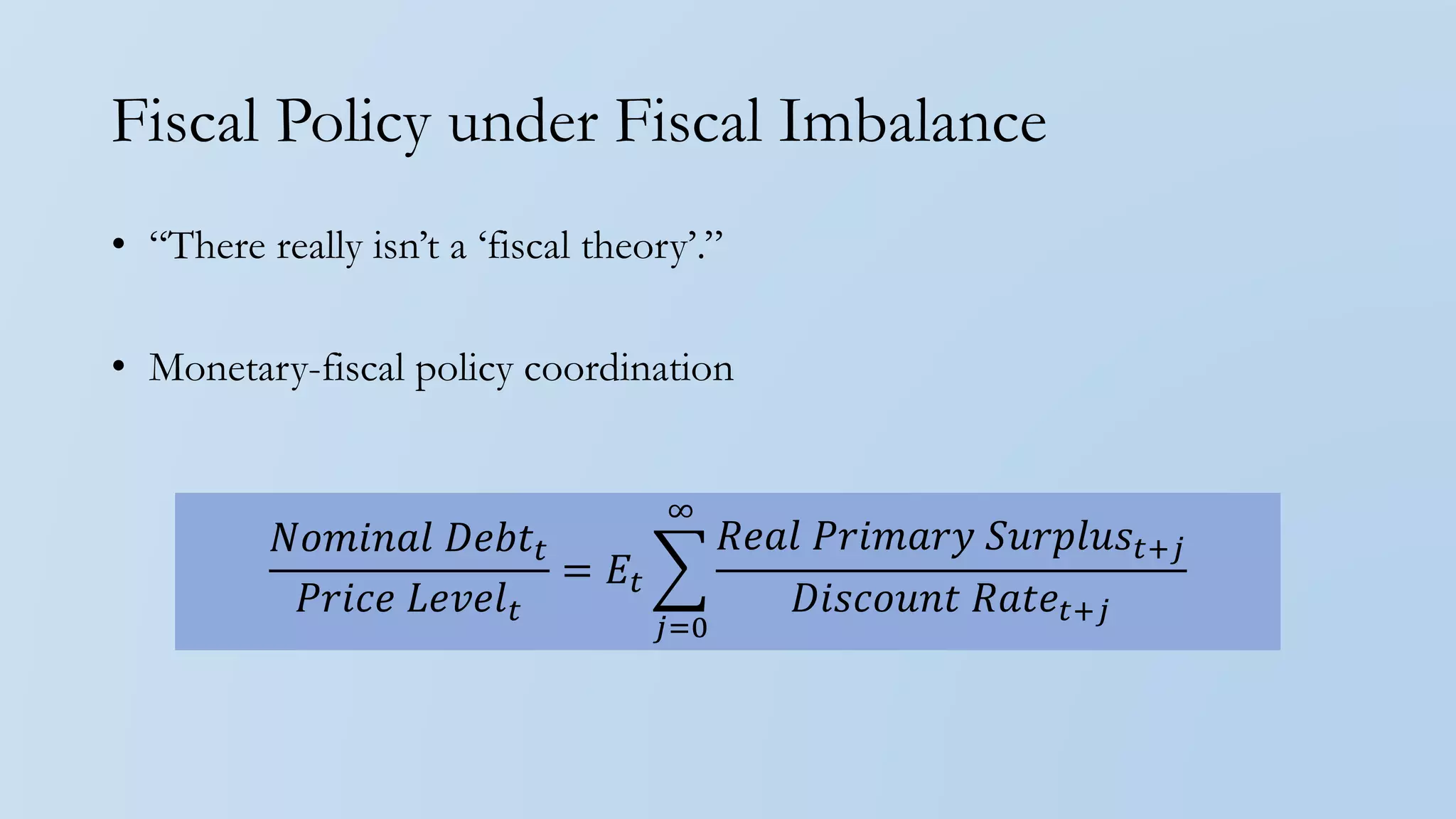Fiscal Theory of the Price Level | PPT