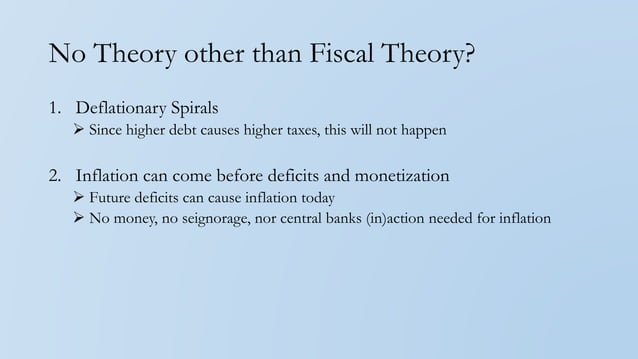 Fiscal Theory of the Price Level | PPT