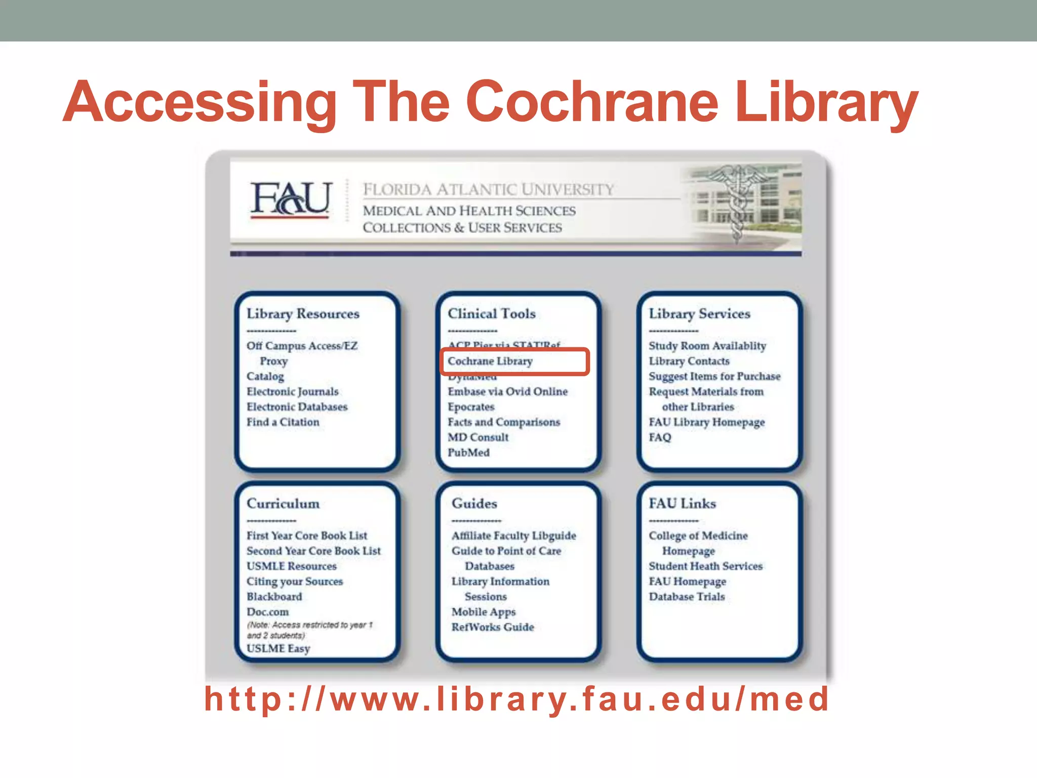 Cohcrane Library | PPT