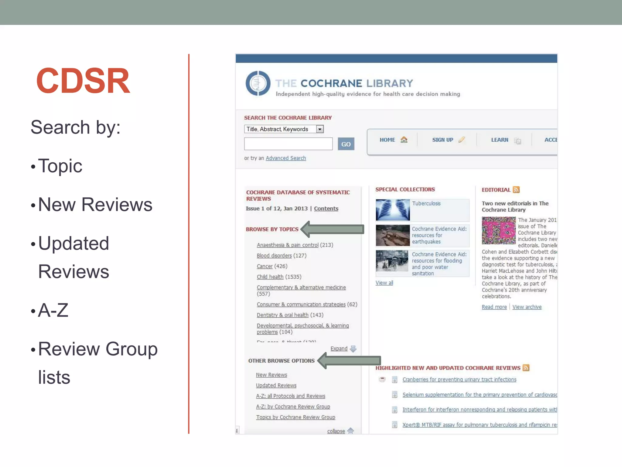 Cohcrane Library | PPT