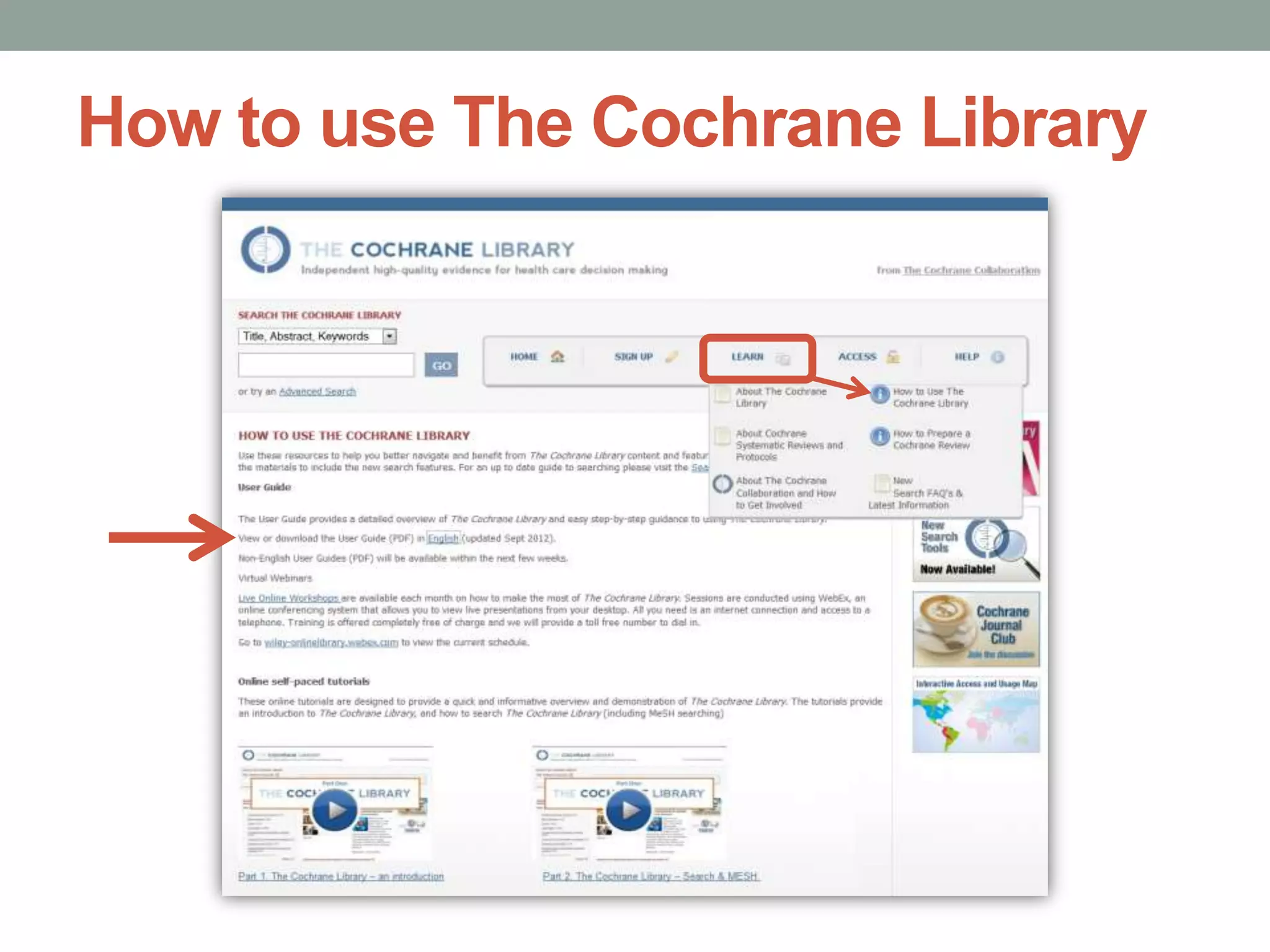 Cohcrane Library | PPT