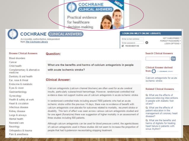 Evidence Based Medicine Master degree Course (Lecture 3): Searching Cochrane Library. | PPT ...