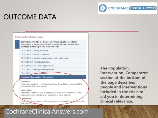 Evidence Based Medicine Master degree Course (Lecture 3): Searching Cochrane Library. | PPT