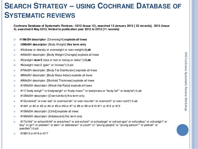 Systematic search strategies