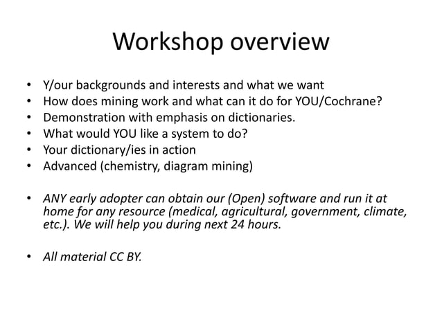 Cochrane workshop 2016 | PPT