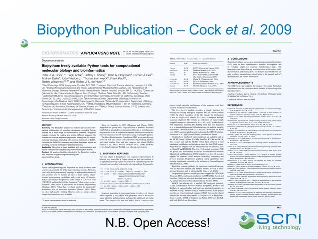 Cock Biopython Bosc2009 | PPT