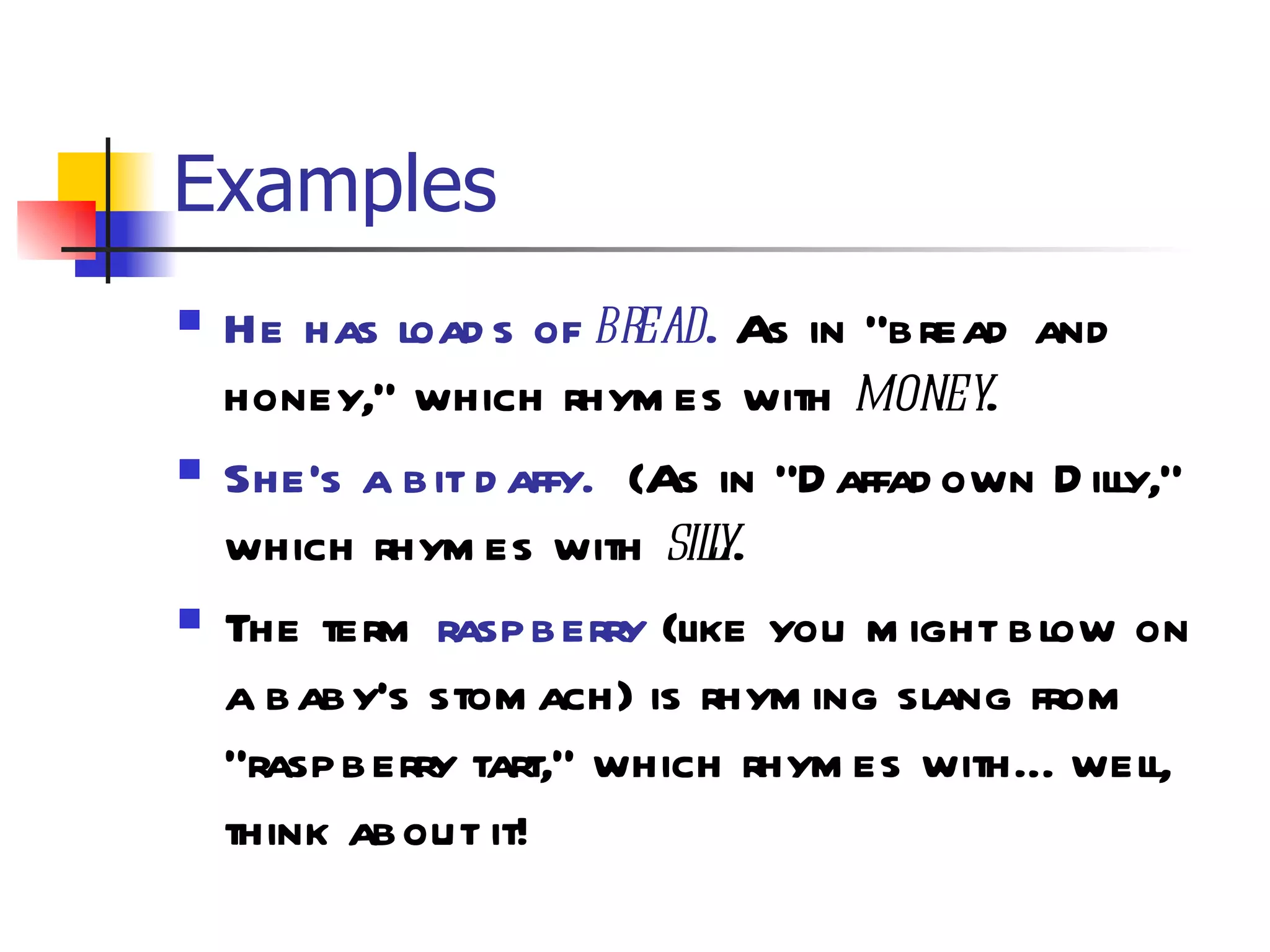 Cockney Rhyming Slang | PPT