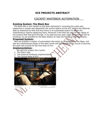 ECE PROJECTS ABSTRACT-COCKPIT WHITE BOX AUTOMATION SYSTEMS-AVIONICS ...