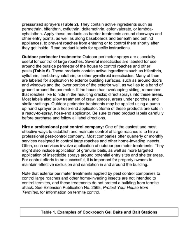 COCKROACHES CONTROL METHODS IN KENYA | PDF