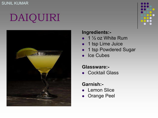 Cocktail | PPTX | Alcoholic Beverages | Food & Drink