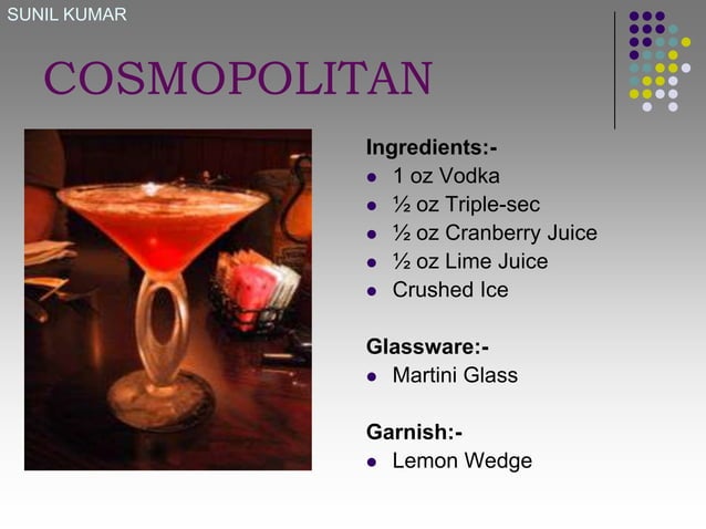 Cocktail | PPTX | Alcoholic Beverages | Food & Drink