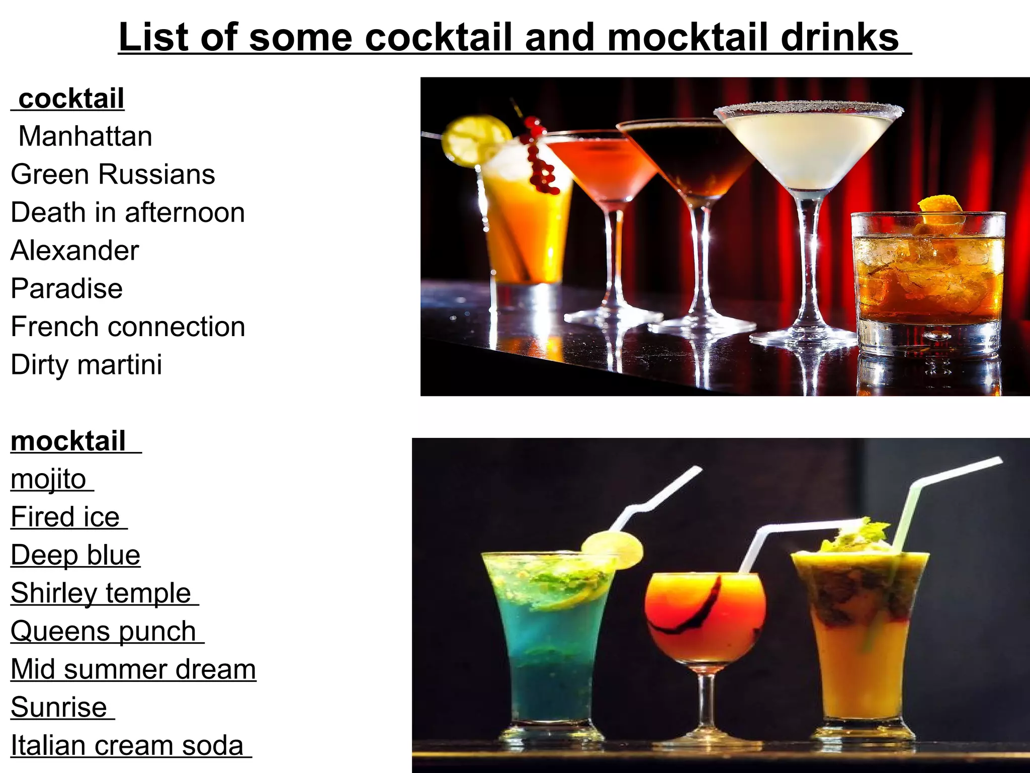 Cocktail and mocktail | PPT