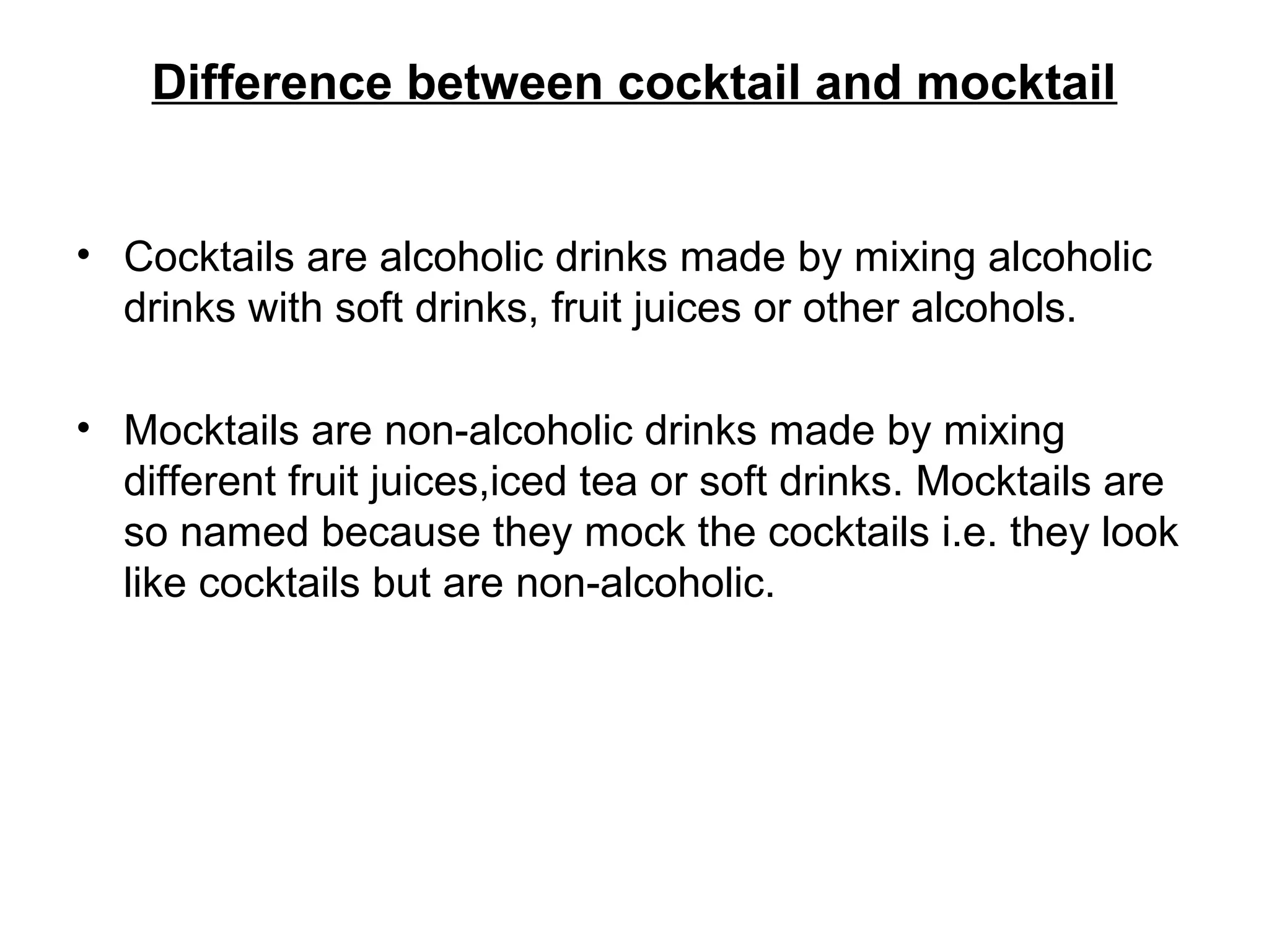 Cocktail and mocktail | PPT