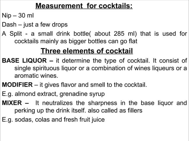 Cocktail and mocktail | PPT | Alcoholic Beverages | Food & Drink